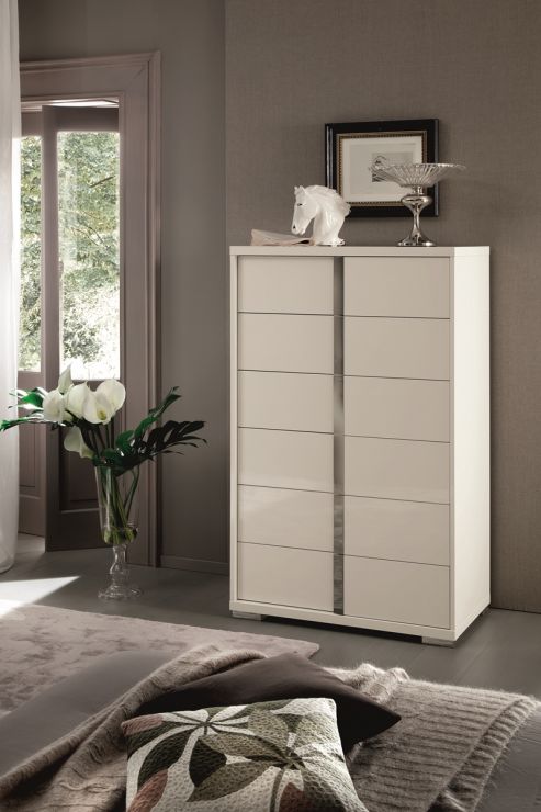 Comoda inalta Imperia White High Gloss | Rovere