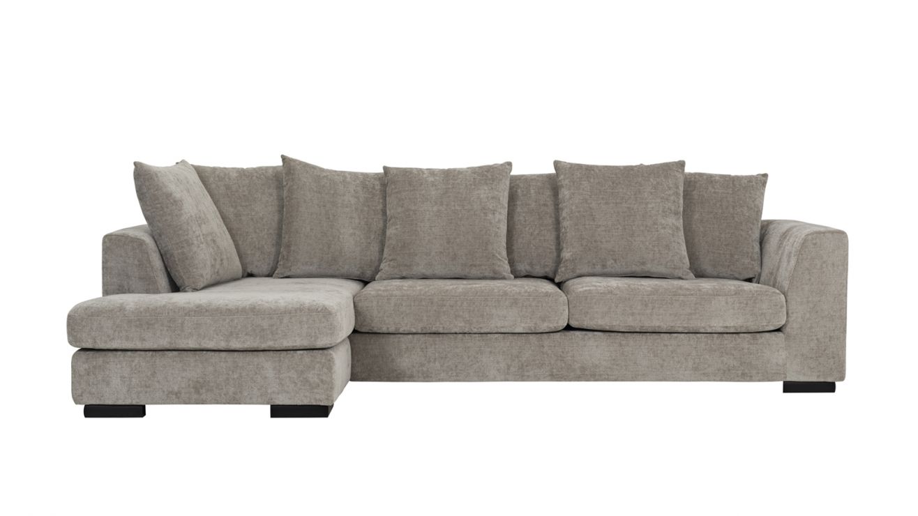 Canapea de colt cu sezlong Paso Doble Night Alice Beige, stanga ...