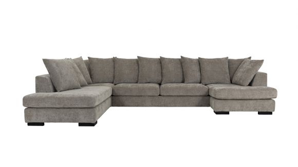 Canapea de colt cu sezlong Paso Doble Night Alice Beige, stanga ...